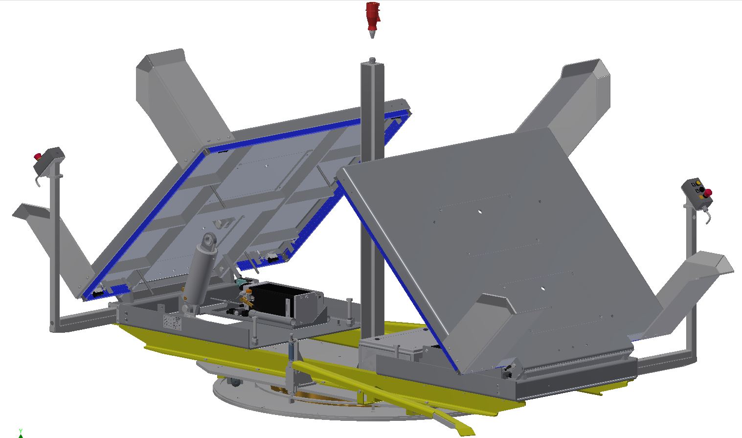 Double tilting devices on rotating platform | VENTZKI
